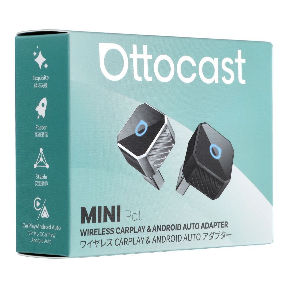 OTTOCAST WIRELESS CAR PLAY & ANDROID AUTO ADAPTER MINI CUBE T3 BLACK ...
