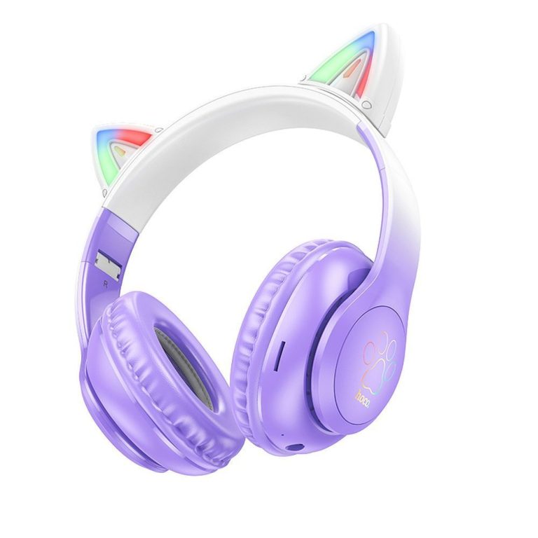 HOCO CAT EAR WIRELESS HEADPHONES CRYSTAL PURPLE W42 - Extreme Mobiles Ltd