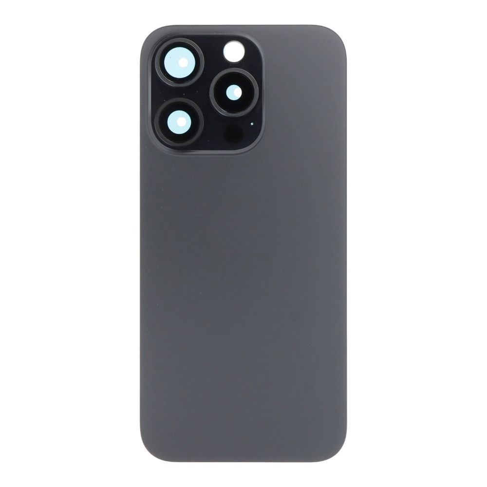 BACK GLASS iPHONE 15 PRO METAL PLATE LENS BLACK - Extreme Mobiles Ltd