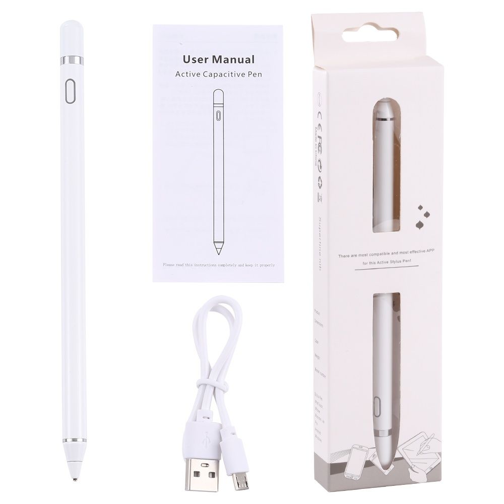 UNIVERSAL ACTIVE CAPACITIVE STYLUS PEN WHITE - Extreme Mobiles Ltd